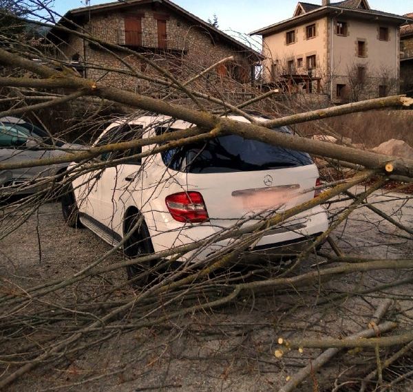 Més de 130 avisos als Bombers pel fort vent, que supera els 110 km/h a ...